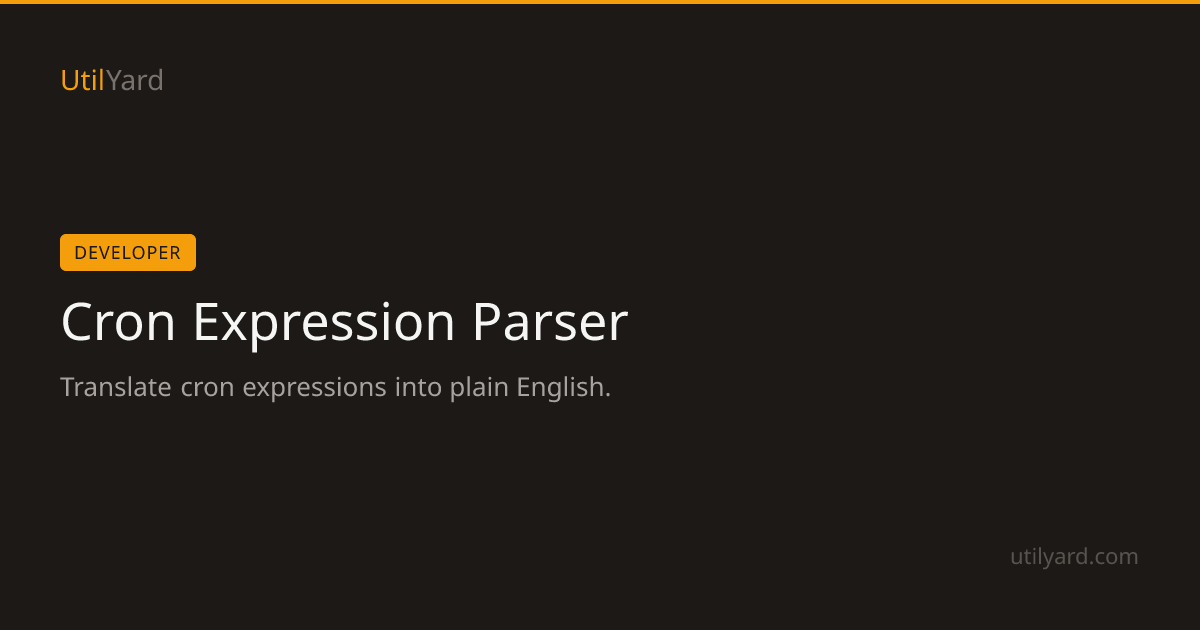 Cron Expression Parser — UtilYard