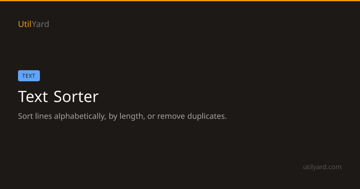 Text Sorter — UtilYard